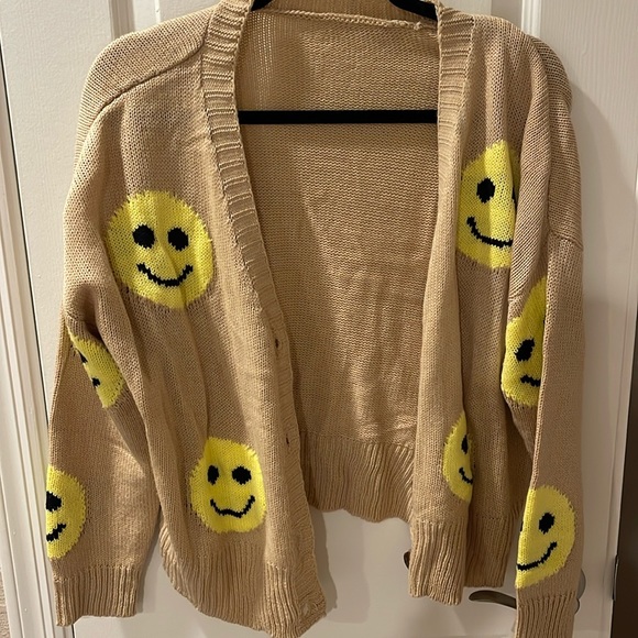 Amazon | Sweaters | Smiley Face Cardigan Sweater | Poshmark
